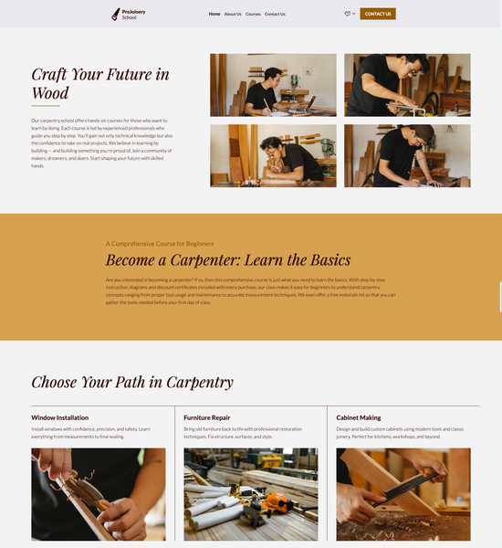 Carpenters courses Website Template