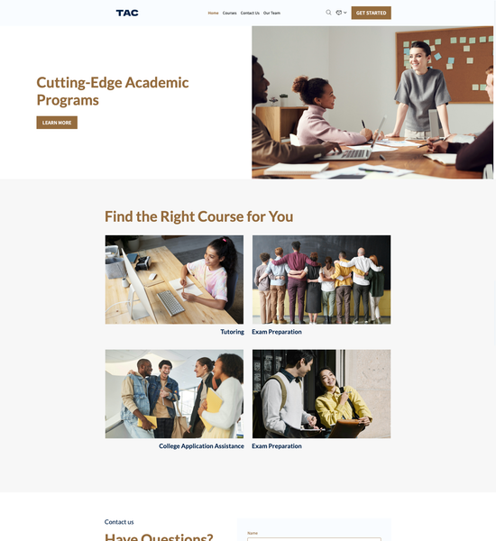 Education center Website Template