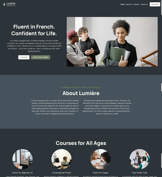 French language school Website Template