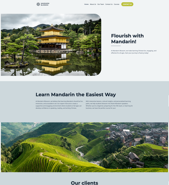 Mandarin language school Website Template