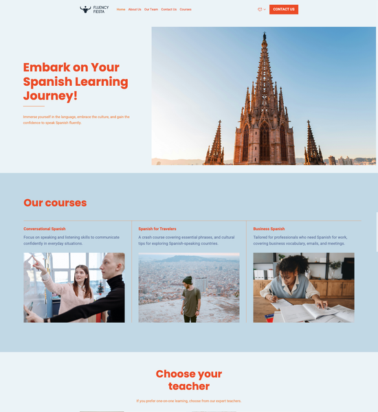 Spanish language school Website Template