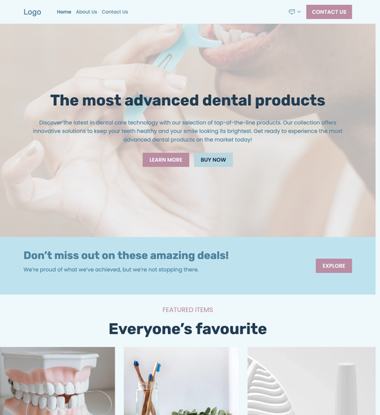 Dental products store Website Template