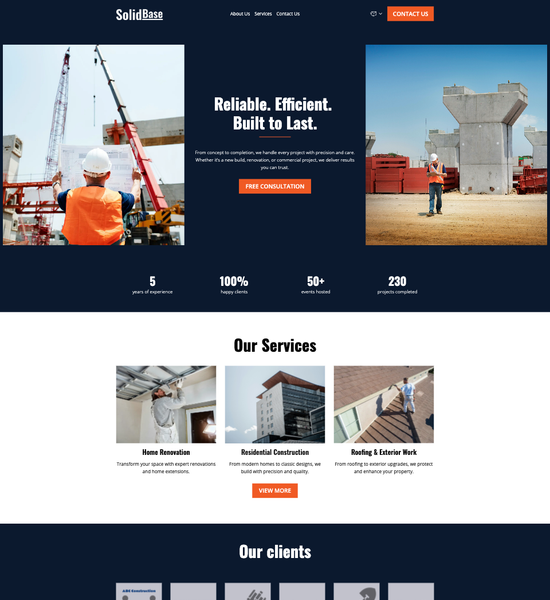 Construction company Website Template