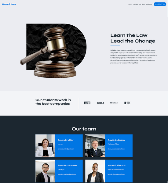 Law courses Website Template