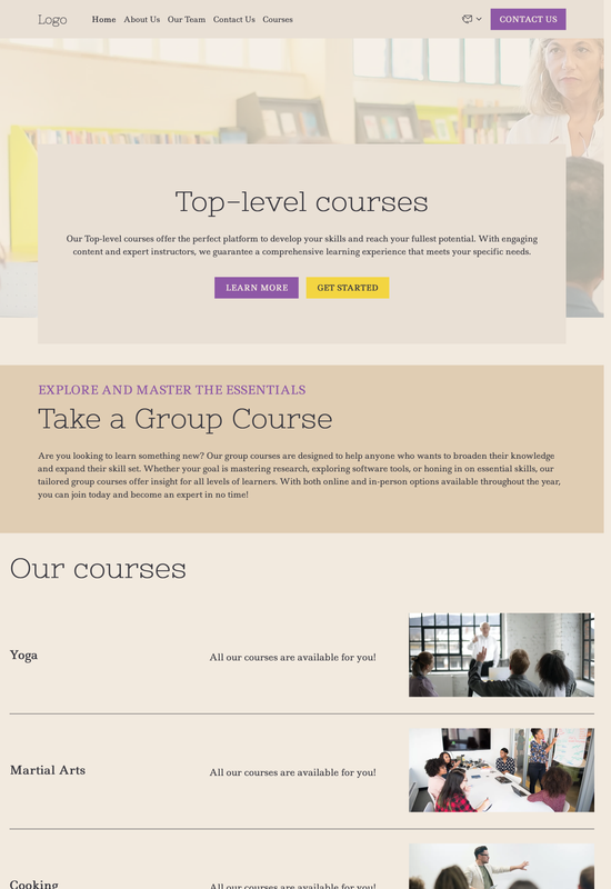 Group courses Website Template